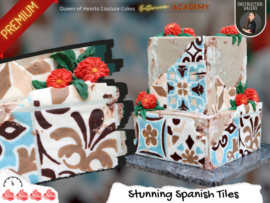 Stunning Spanish Tiles - Queen of Hearts Couture Cakes